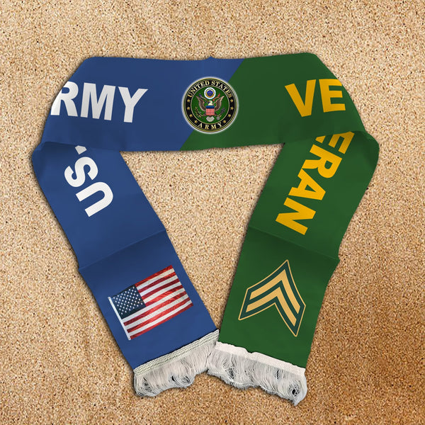 US Army Rank Army Veteran Flag Scarf Veterans Day Printing Satin Scarf ...