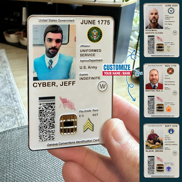 Custom CAC Military Coin – Add Your Rank & Branch Logo - Gloritees