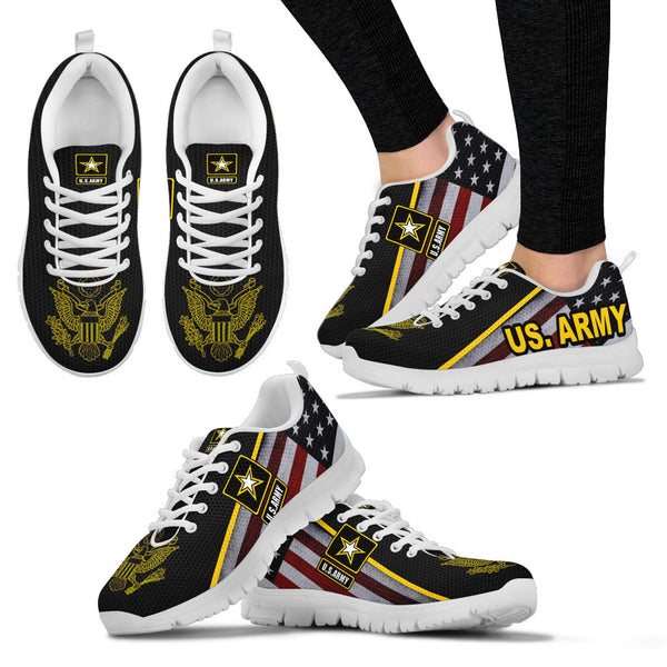 US Army Women's Sneakers Running Shoes Black - Gloritees