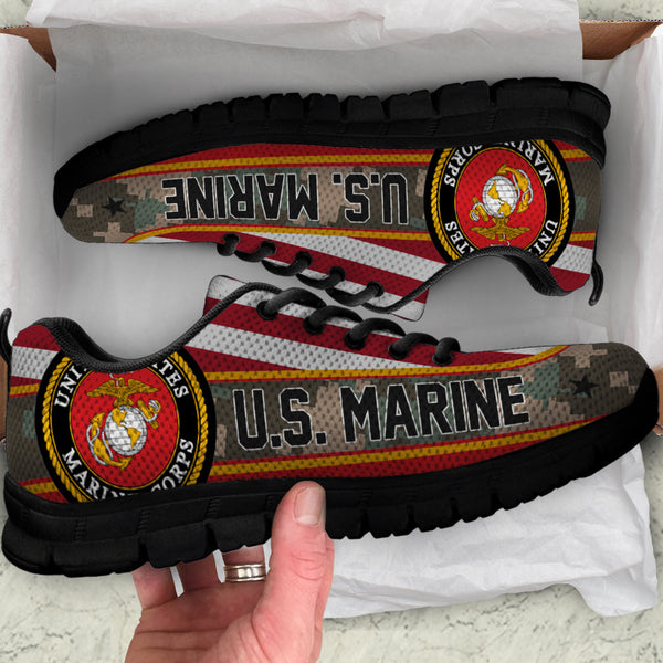 US Marine Corps Flag Camo Running Shoes - Gloritees